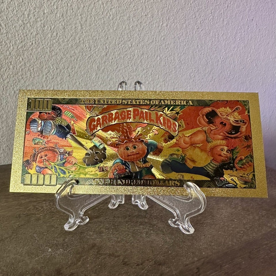 24k Gold Foil Plated Menacing Mike Garbage Pail Kid Banknote Cartoon ...