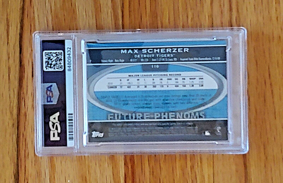 2011 TOPPS TPL. THRDS. TIGERS MAX SCHERZER AUTO RELIC-SAPH. PSA/DNA 10 ...