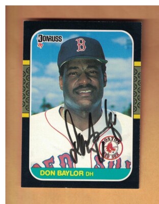 Don Baylor AUTOGRAPHED 1987 DONRUSS BASEBALL CARD SIGNED BOSTON RED SOX ...