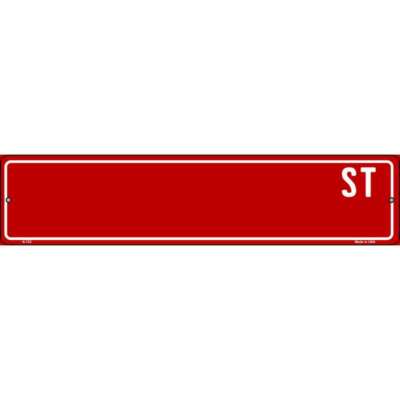Red Street Blank Novelty Small Street Sign K-723 | eBay