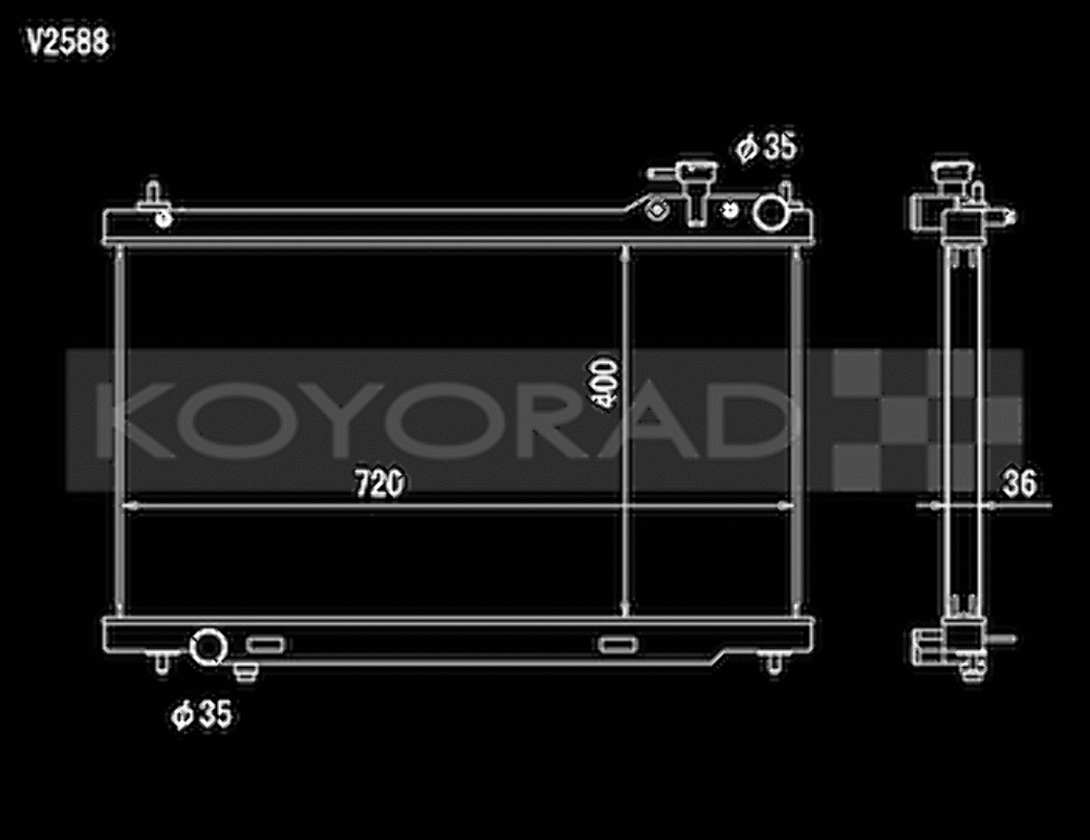 Koyo V Series 36mm Core Radiator for 03-07 G35 Coupe / 03-06 Sedan ...
