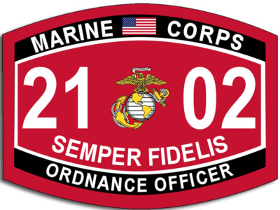 3x4 inch Marine Corps MOS Code 2102 Ordnance Officer Sticker (Decal ...