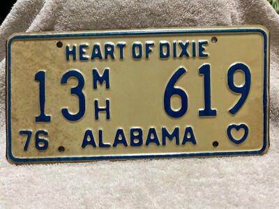 Vintage 1976 Alabama License Plate MH | eBay