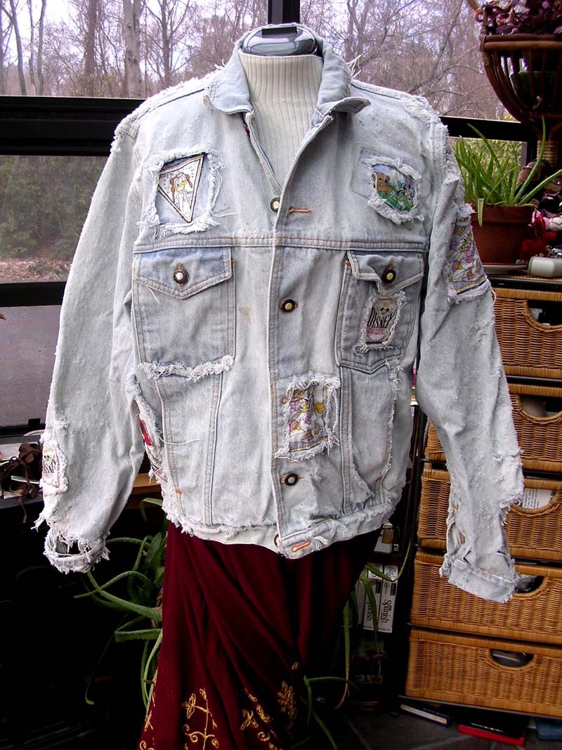 VINTAGE DISNEY CHARACTER DISTRESSED DENIM JACKET MICK… - Gem