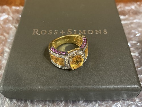 Ross Simons Citrine Ring 18k Gold Over Sterling silver | eBay