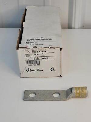 BURNDY YA292LN, Compression Cable Lug, 250 KCMIL Copper, 1/2" Stud Box ...