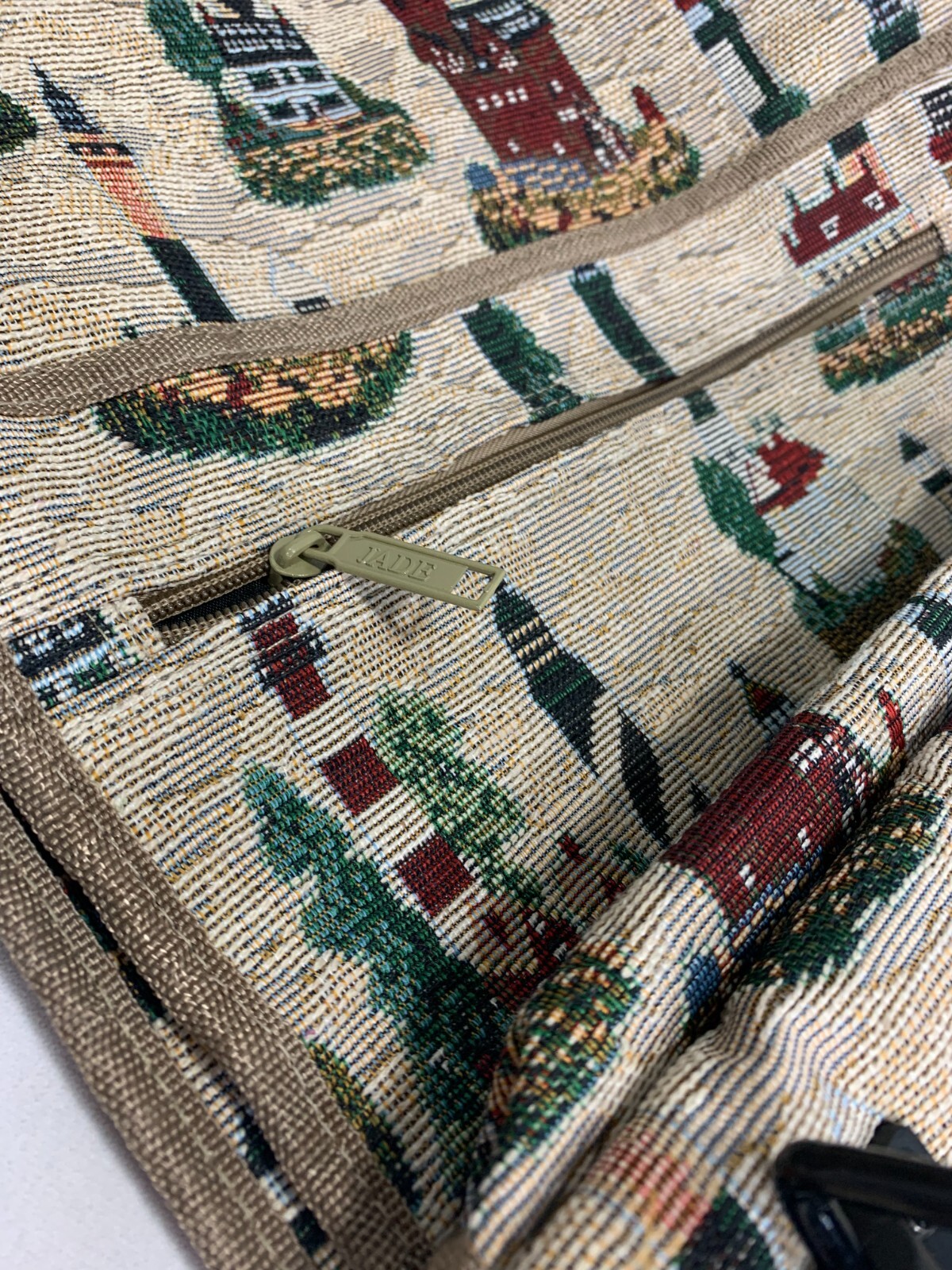 *JADE* Lighthouse Tapestry Wheels Fold Down Tote Bag Carry On Luggage ...