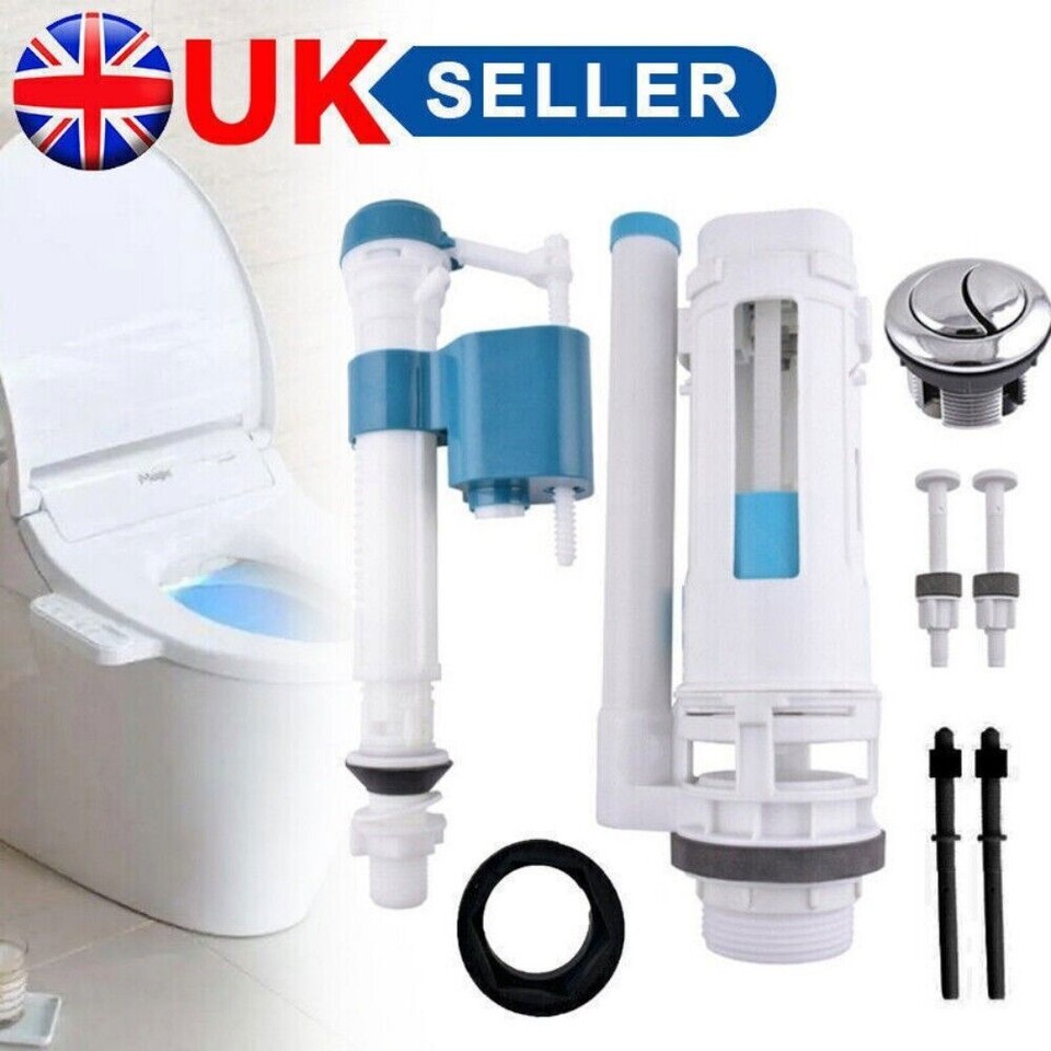 Dual Toilet Flush Valve Push Button Syphon Kit Top Mount Cistern ...
