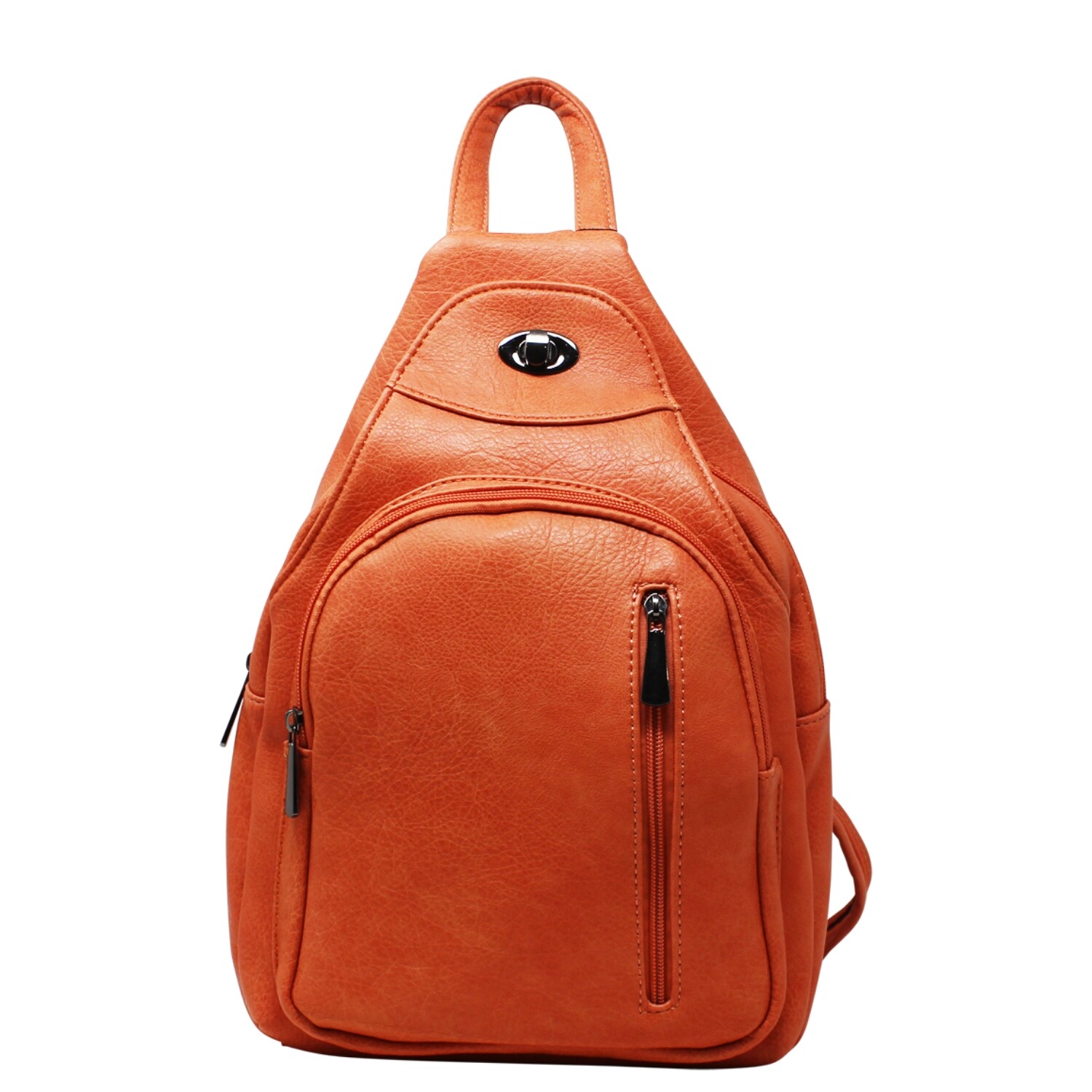 Unisex Zipper Backpack with Turn Lock Clasp Crossbody Travel Gym ...