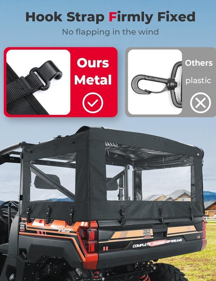 UTV Soft Cargo Camper Bed Cover Rack Compatible with Polaris Ranger ...