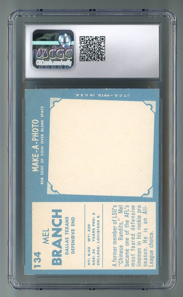 1961 Topps #134 Mel Branch CGC 8 NM/MINT #9024077 | eBay