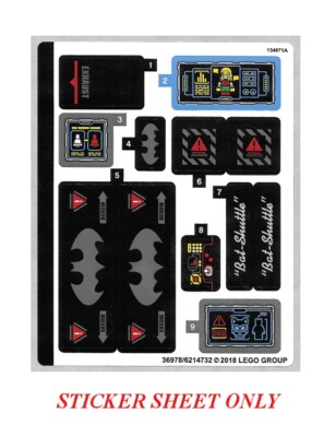 LEGO 70923 - The LEGO Batman Movie - The Bat-Space Shuttle - STICKER ...