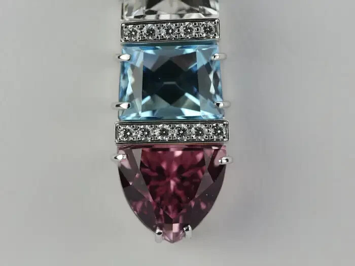 Stunning Vintage Multi Gemstone & Diamond Gold Comet Statement Pendant Necklace | eBay