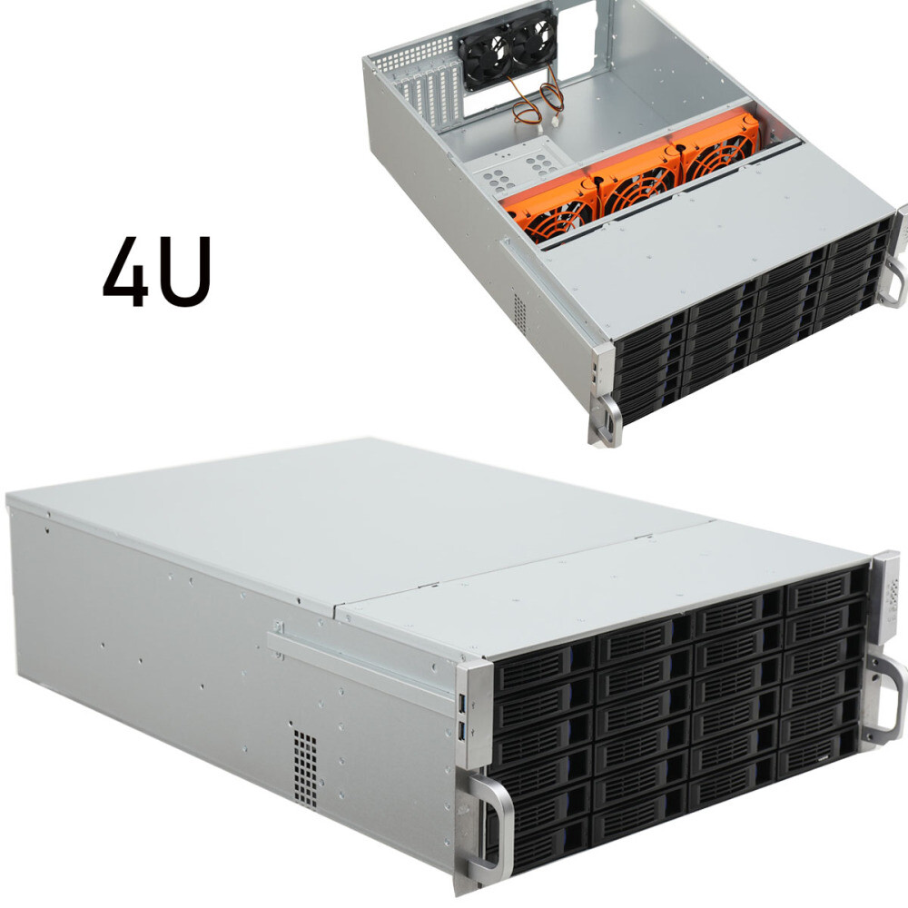 4U Server Chassis Rackmount Case with 24 Hot-Swappable SATA/SAS 6G ...