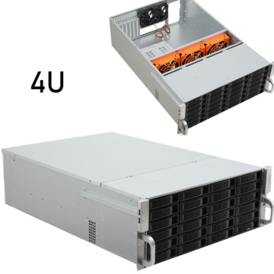 4U Server Chassis Rackmount Case with 24 Hot-Swappable SATA/SAS 6G ...