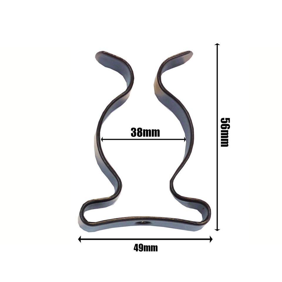 2x T12 Terry Closed Tool Clips 38mm 1.5" inch Tube, Pipe, BZP Spring ...