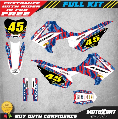 Custom Graphics, Full Kit For Honda CRF110 2013 - 2018 HAWK STYLE ...