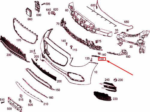 MB E C238 FRONT BUMPER RIGHT WHEEL ARCH MOUNTING RAIL A2388856400 | eBay