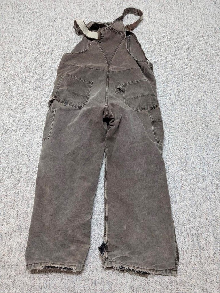 vintage USA made CARHARTT work overalls 40x30 brown WORK bibs pants ...
