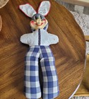 Vintage Stuffed Easter Rabbit Bugs Bunny Doll 20” Plastic Face Carnival ...