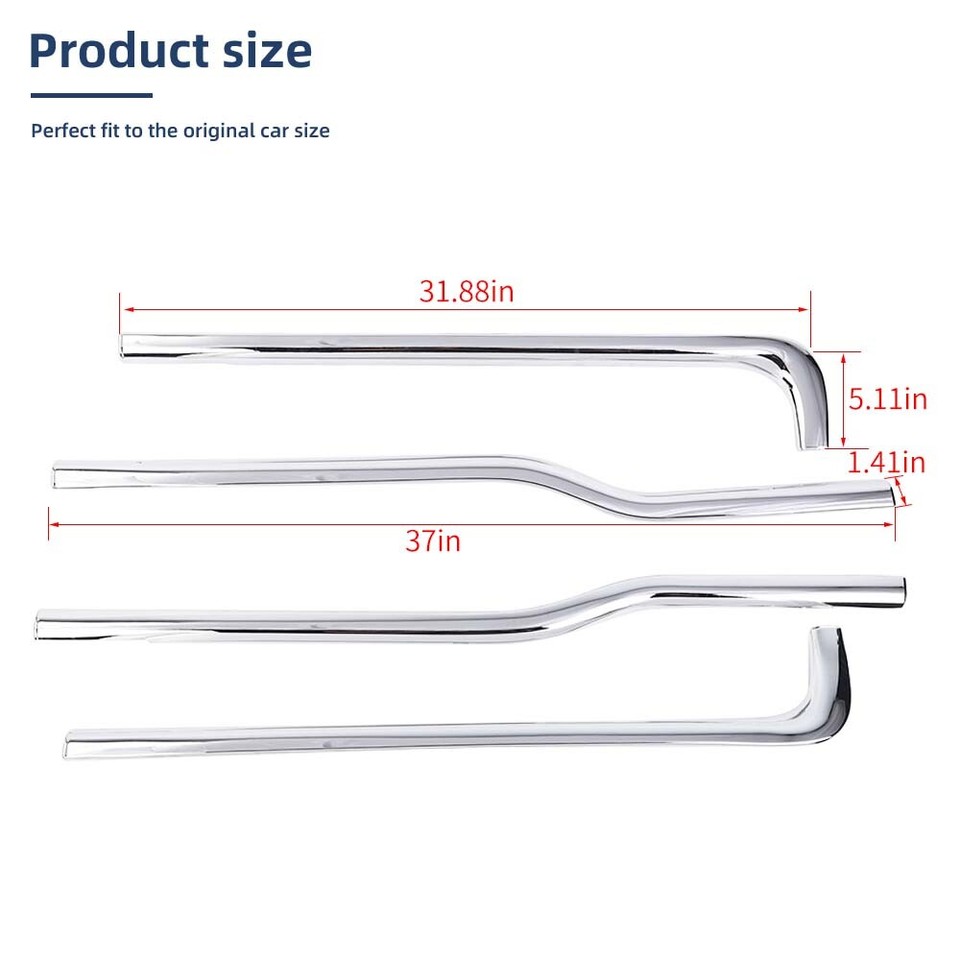 For 2009-2014 Ford F150 Crew Cab Chrome Window Sill Trim Covers ...