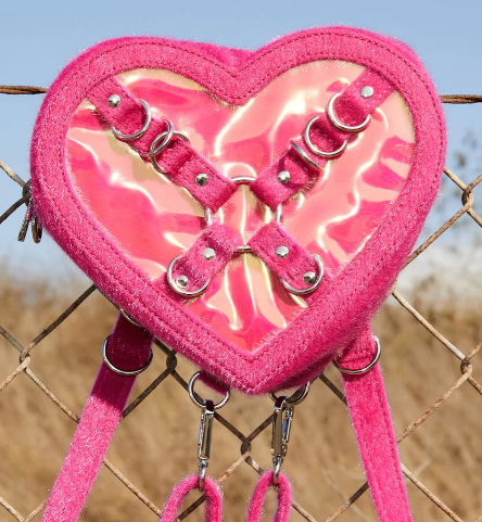Feel My Heartbeat Pink Fuzzy Backpack | eBay
