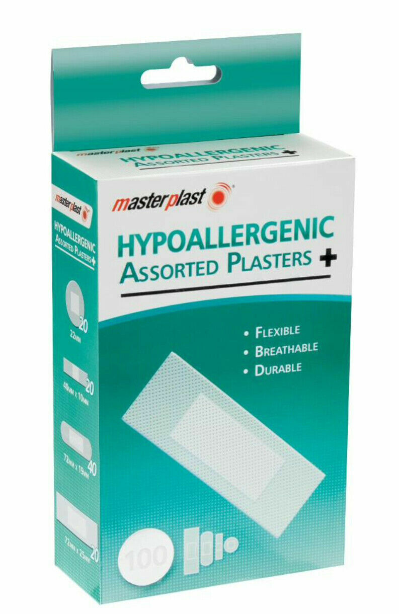 Masterplast Hypoallergenic Plasters 100pk Assorted Sizes For First Aid ...