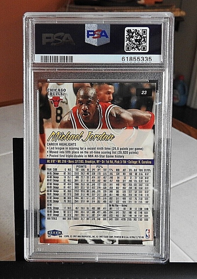 1997 Ultra #23 Michael Jordan Razor Sharp Flawless Surface PSA 8 | eBay ...