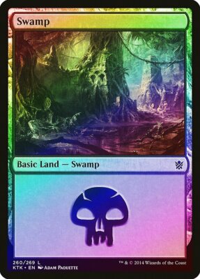 Swamp (260) FOIL Khans of Tarkir PLD Basic Land MAGIC GATHERING CARD ...