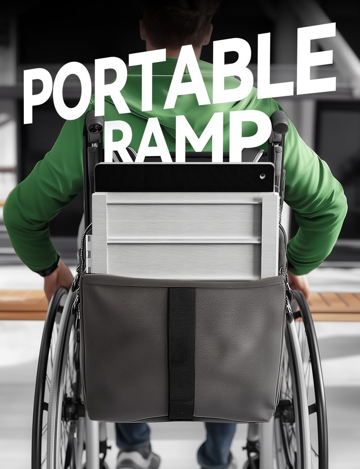 FACHNUO 2 Feet Portable Wheelchair Ramp, Non-Skid Aluminum Handicap ...