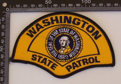 VINTAGE WASHINGTON STATE PATROL USA EMBROIDERED PATCH WOVEN CLOTH SEW ...