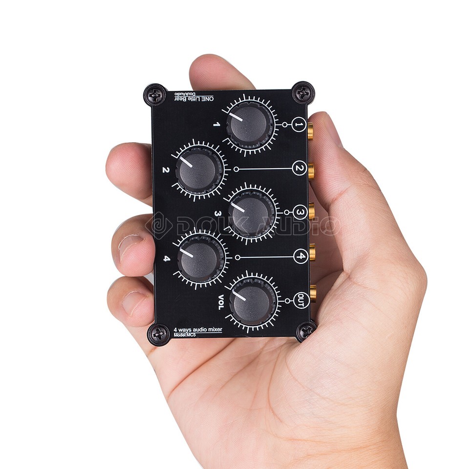 Mini 4 Channel 3.5mm Audio Sound Line Mixer Pro Live Studio Console ...