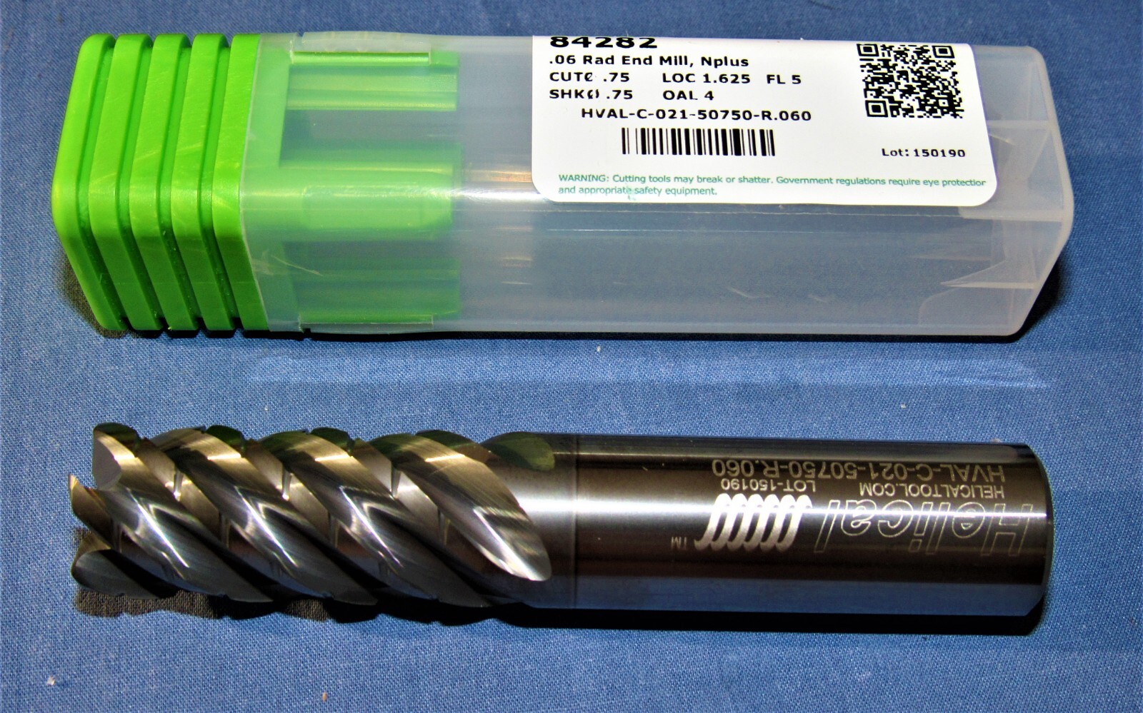 HELICAL Carbide End Mill 3/4 dia. 5 flute 1-5/8 " LOC 0.060" CR 4 " OAL ...
