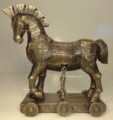 11 inch Trojan Horse Battle of Troy Greek Mythology Statue Bronze ...