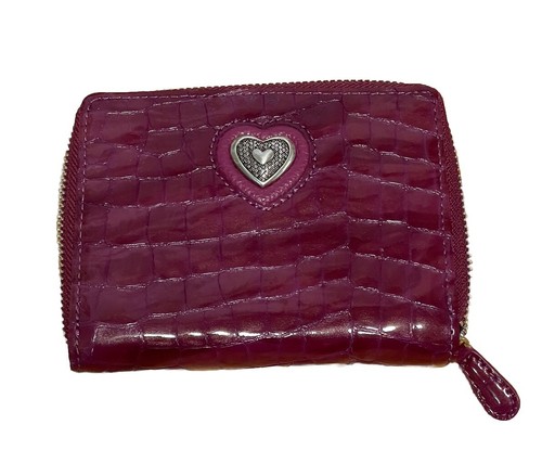 $120+Brighton Bellissimo Heart Patent Leather Crock embossed Zip Around ...