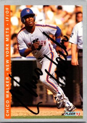 Chico Walker autographed baseball card (New York Mets) 1993 Fleer #482 ...