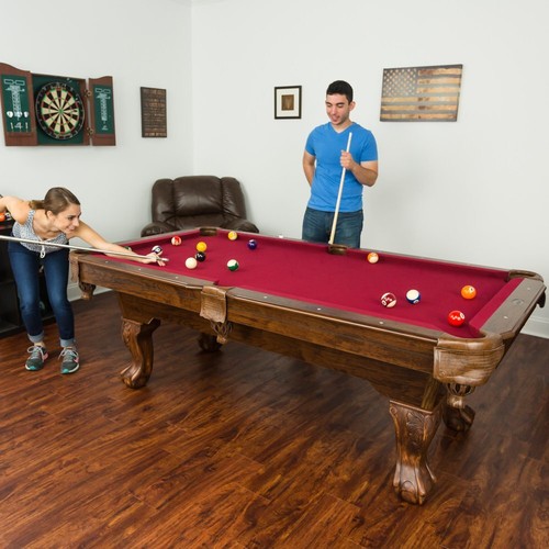 87 Pool Table Billiard Billiards Set Light Cues Balls Chalk Triangle ...