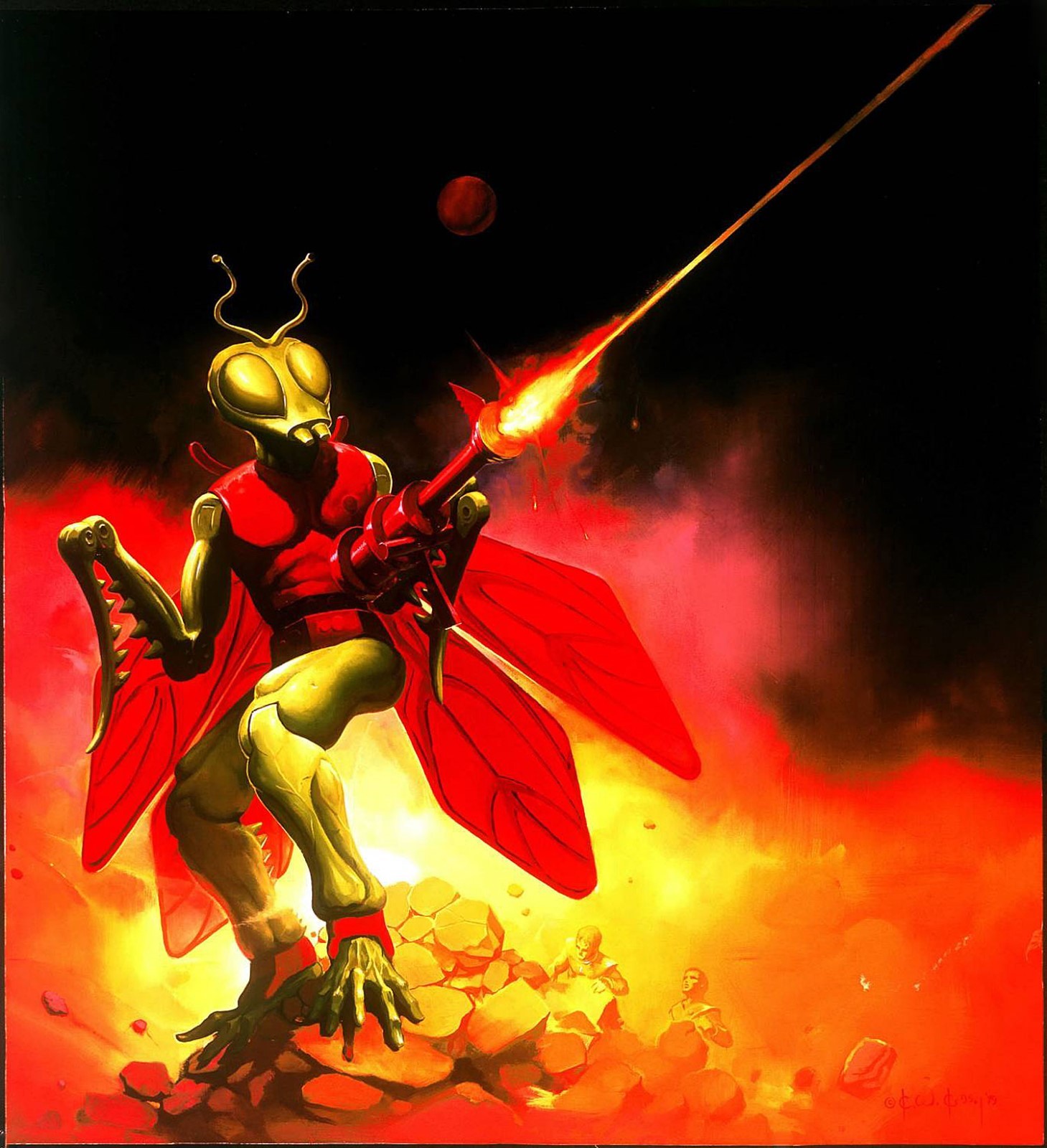 Vintage Frazetta Ken Kelly 7 Original Micronauts Microman Paintings Set ...