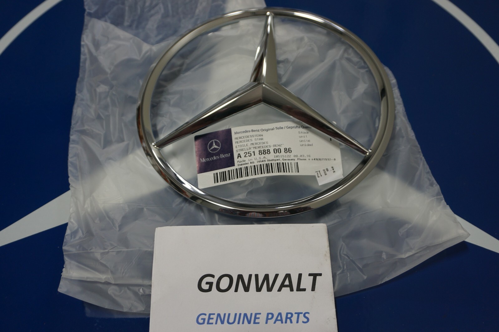 Mercedes Benz Front Radiator Grill Star Badge Emblem R GL CL ML OEM ...