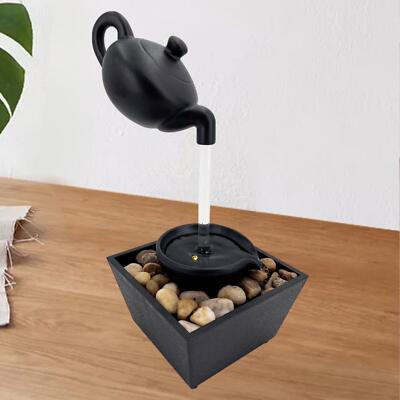 Floating Teapot Waterfall Ornament Meditation Fountain Tabletop ...