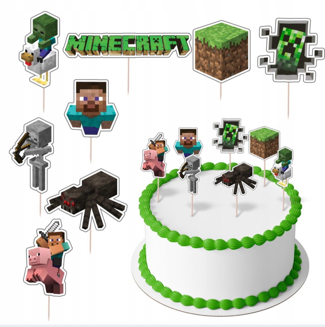 Minecraft Birthday Cake Toppers