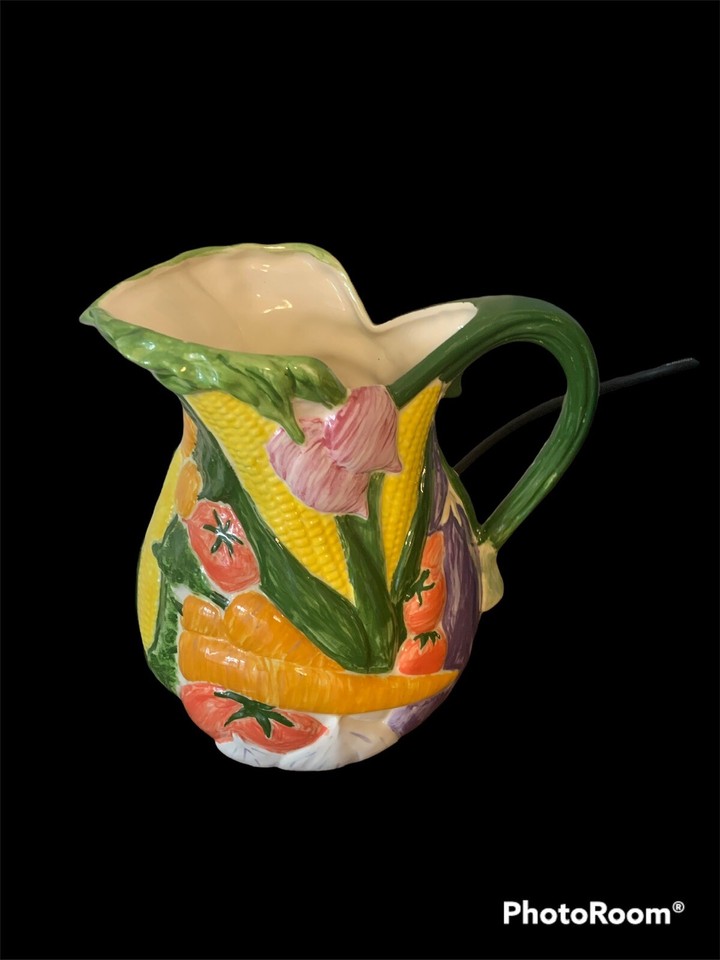 Hand-Made Ceramic Serving Pitcher Vegetable Motif | eBay