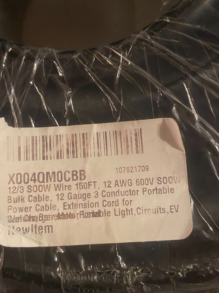 Kimbluth SOOW Cable 600V 12 AWG 3 Conductor 150FT | eBay