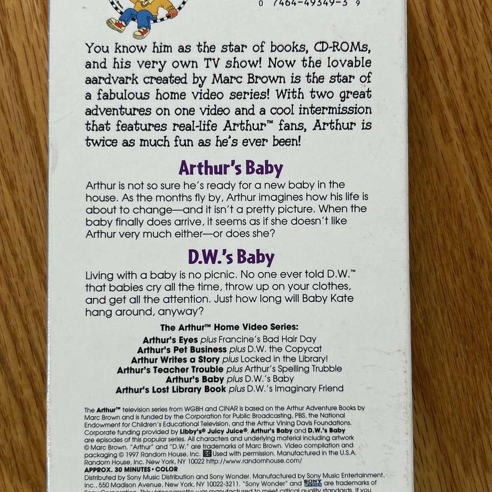 Arthur VHS Tape Arthur's Baby 1998 Vintage Original D.W.'s Baby | eBay