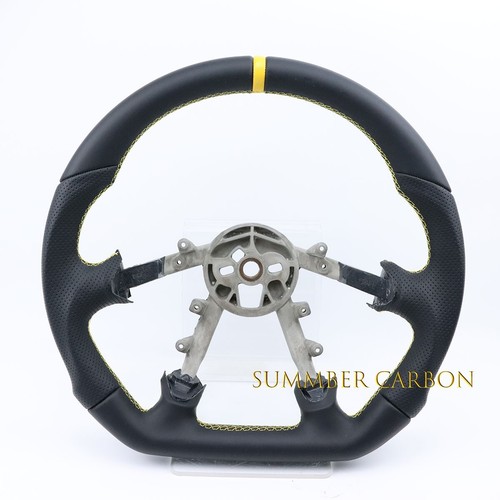 Flat Bluttom Yellow Stripe Napa Leather Steering Wheel Fit Corvette C5 ...