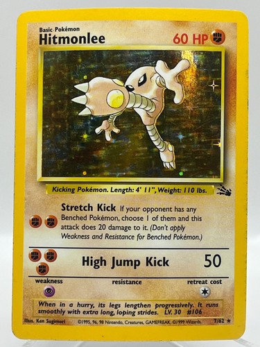 Hitmonlee 22/62 Fossil Unlimited Holo Rare WotC 1999 Vintage Pokemon ...
