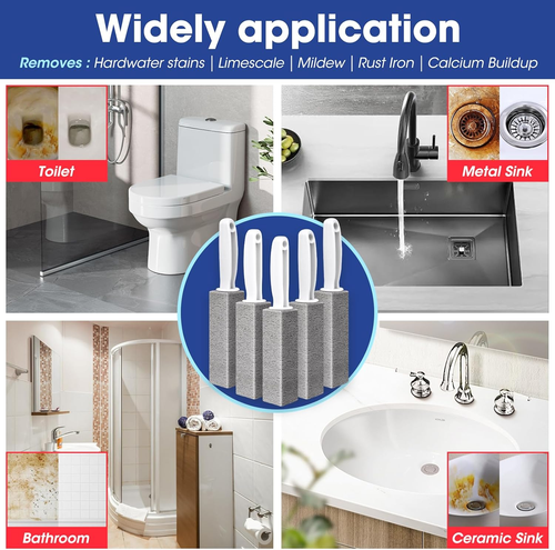 5 Pack Pumice Stone for Cleaning, Pumie Scouring Stick with Handle ...