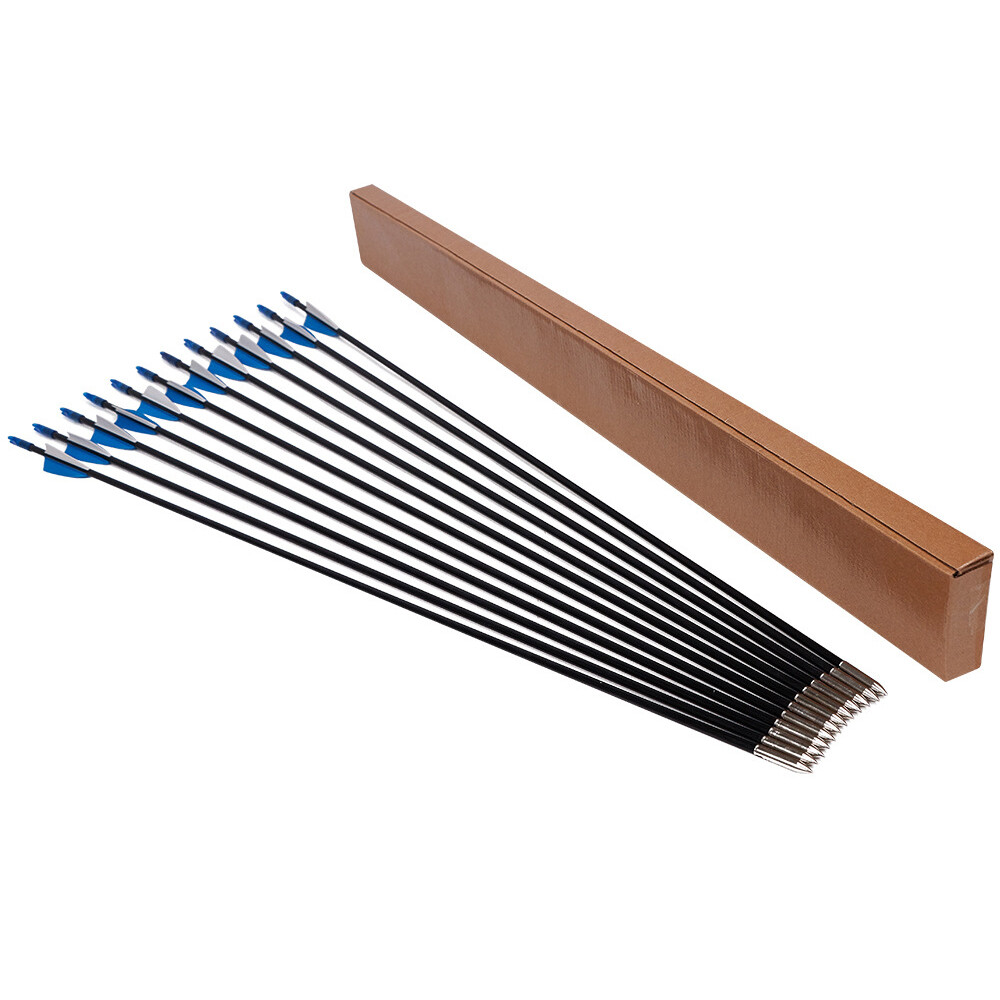 Fiberglass Archery Arrows 30/32 Inch - 12 Pack For Recurve & Compound ...