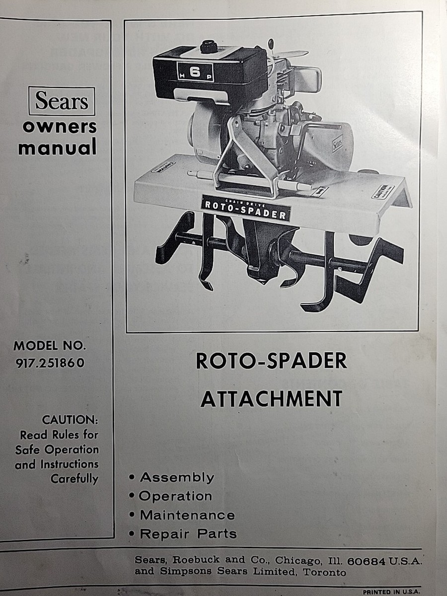 Old Sears Garden Tractor Tiller Attachments