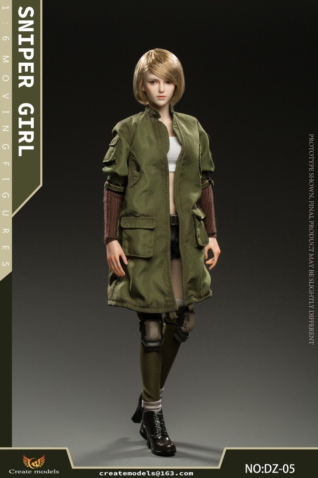 1:6 scale Create Models Sniper Girl Songbird Female Body w/ Hands (Pale ...